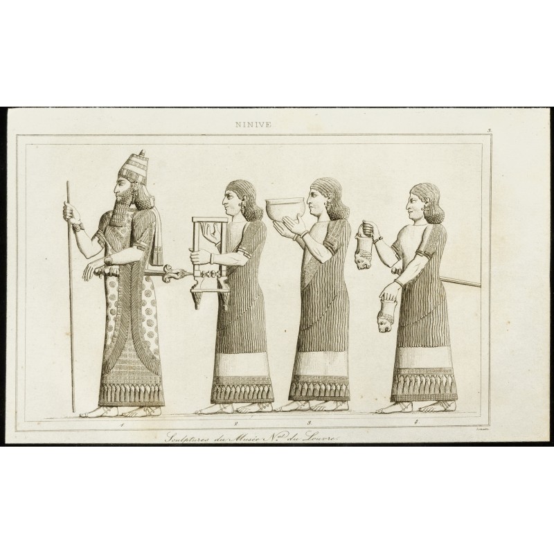 1852 - Bas relief de Ninive - Babylone - Mésopotamie