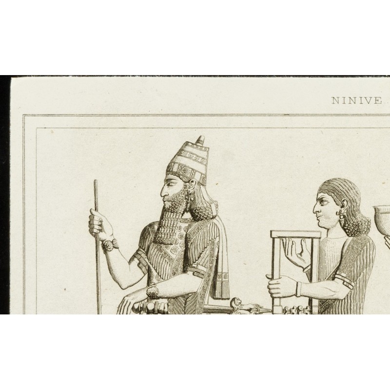1852 - Bas relief de Ninive - Babylone - Mésopotamie