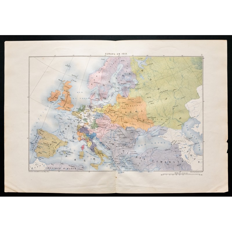 1794 - Carte et tableau de l'Europe