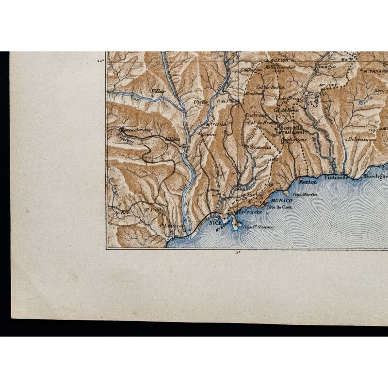 1880 - Carte du Comté de Nice & Alpes Maritimes