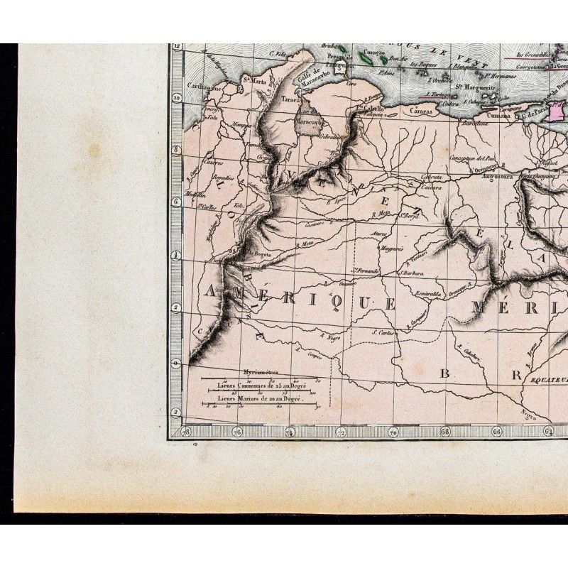 1877 - Carte des colonies françaises aux Antilles