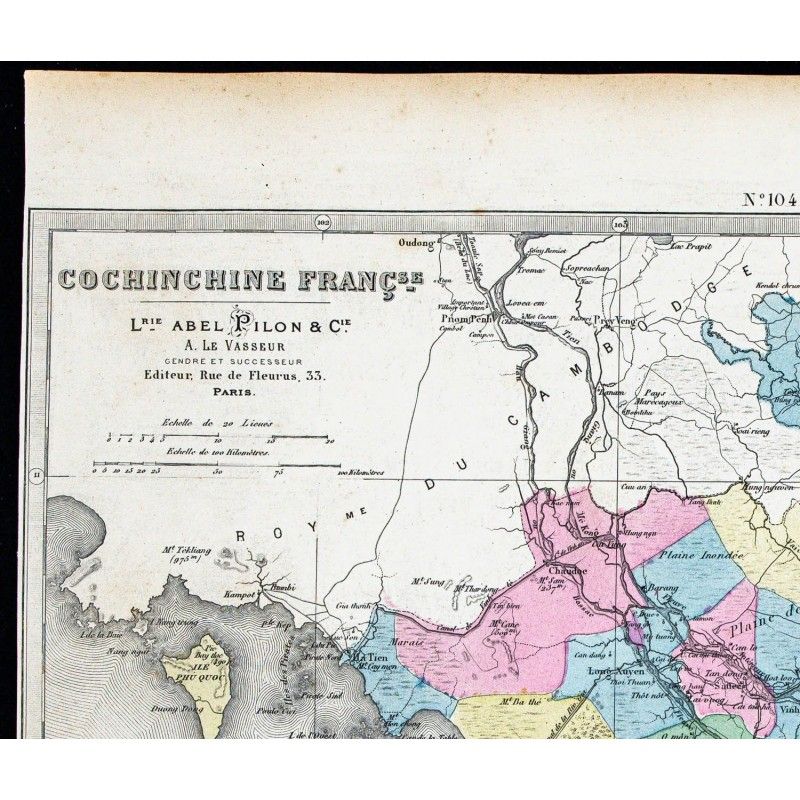 1877 - Carte de la Cochinchine française