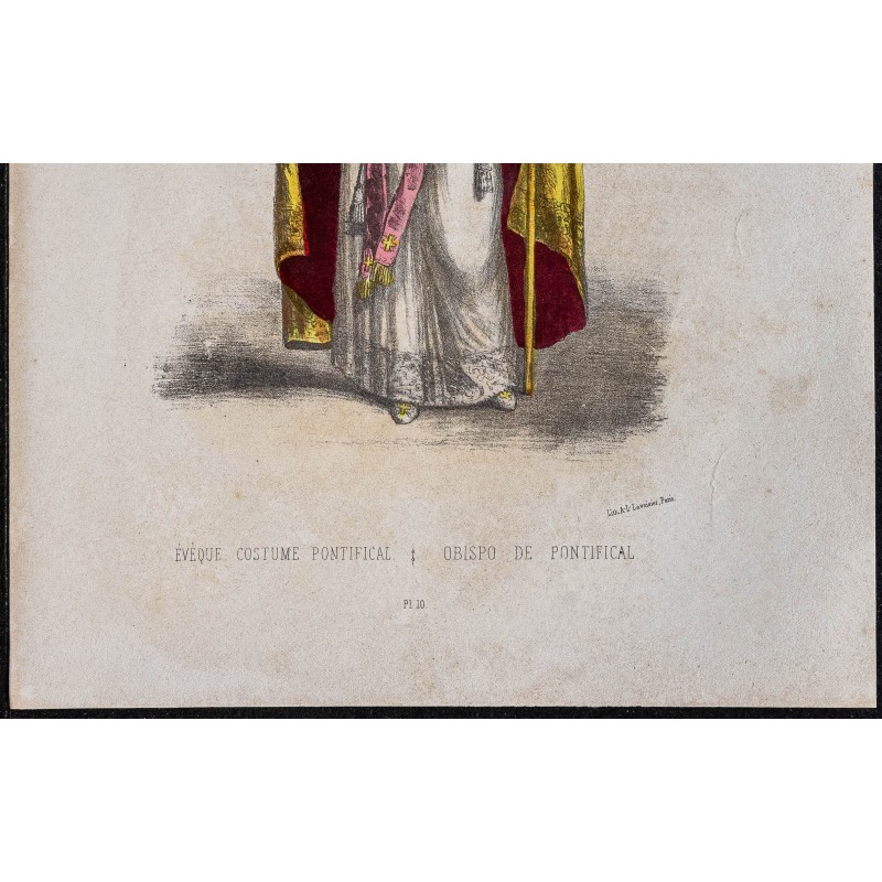 1862 - Costume d'un évêque en costume pontifical