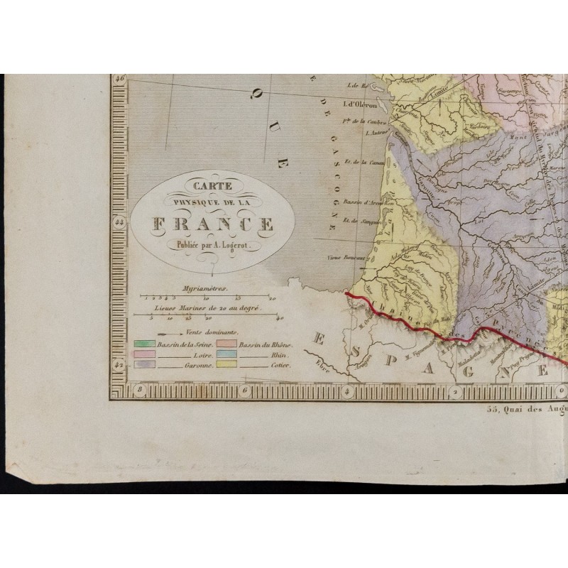 1845 - Carte phyique de la France