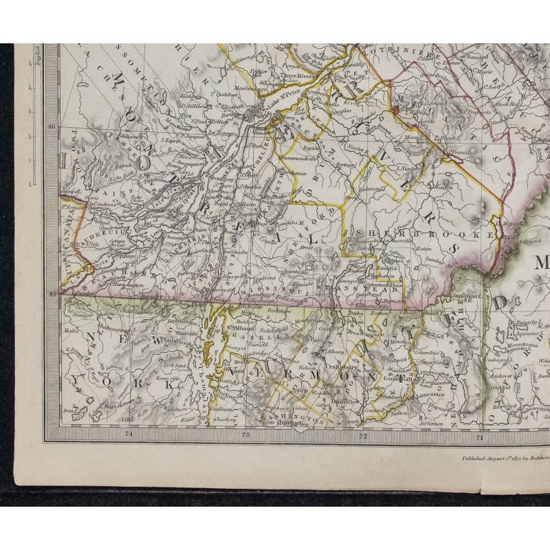 1832c - Carte de Canada et États-Unis
