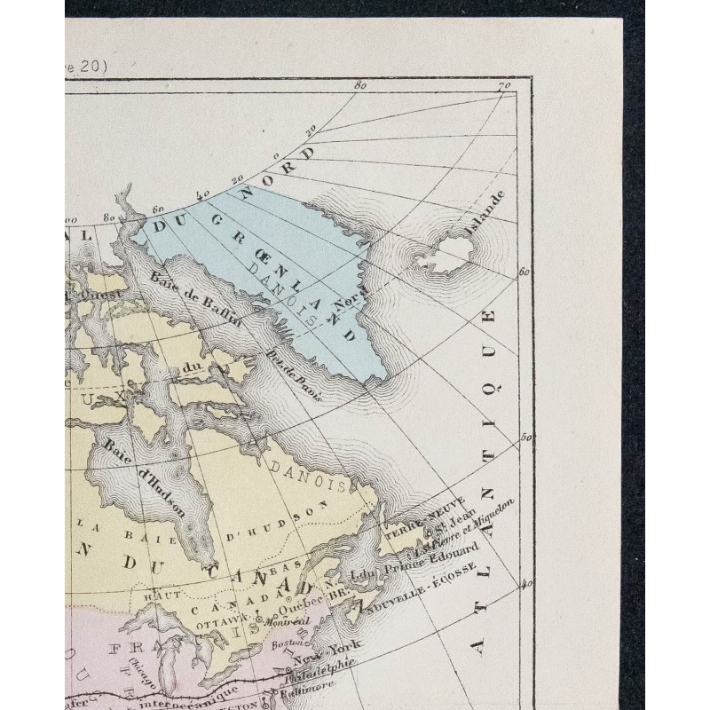 1874 - Carte politique de l'Amérique du Nord
