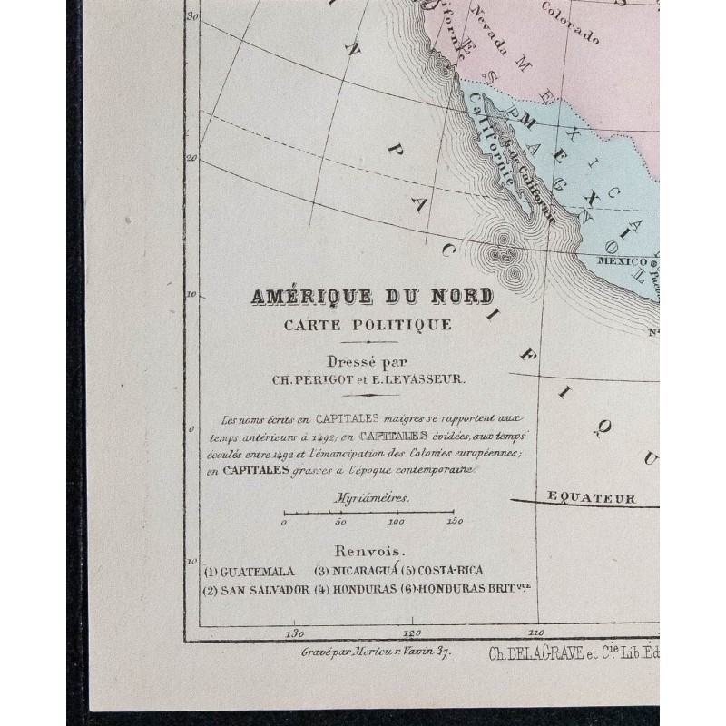 1874 - Carte politique de l'Amérique du Nord