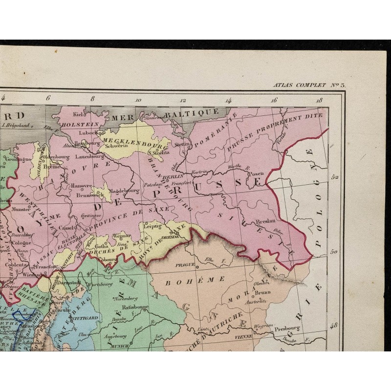 1869 - Carte de l'Europe centrale