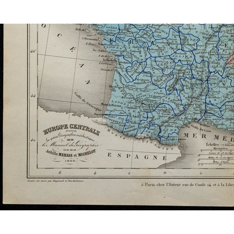 1869 - Carte de l'Europe centrale