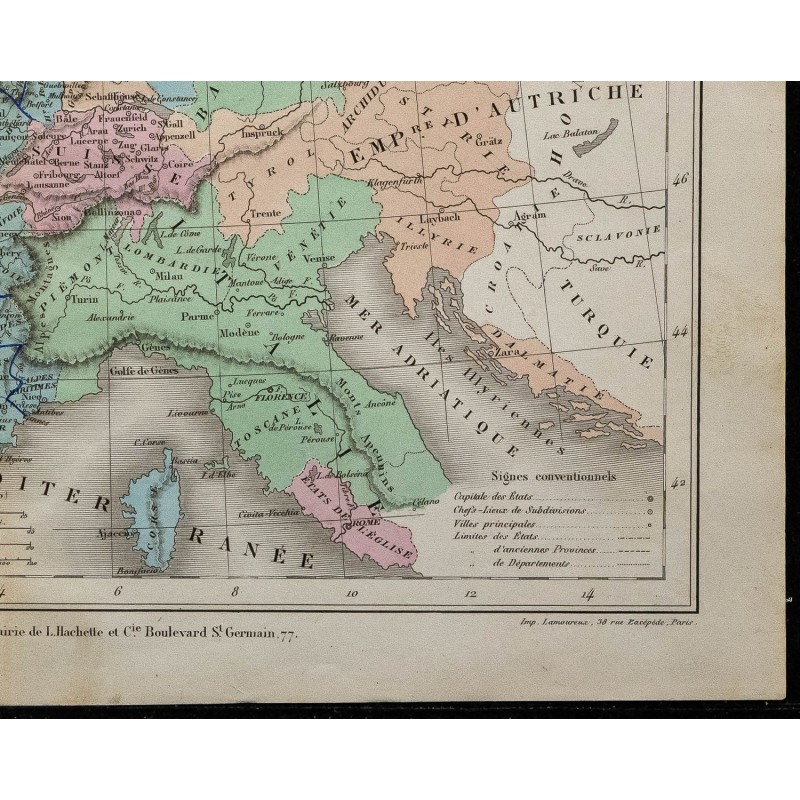 1869 - Carte de l'Europe centrale