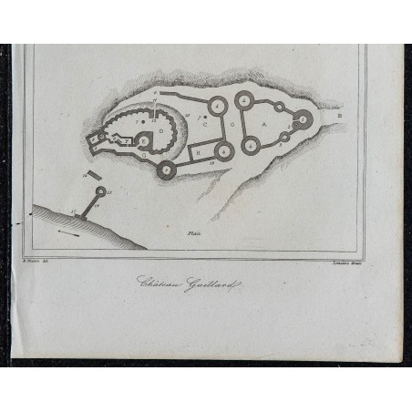 1844 - Vue et plan du Château Gaillard