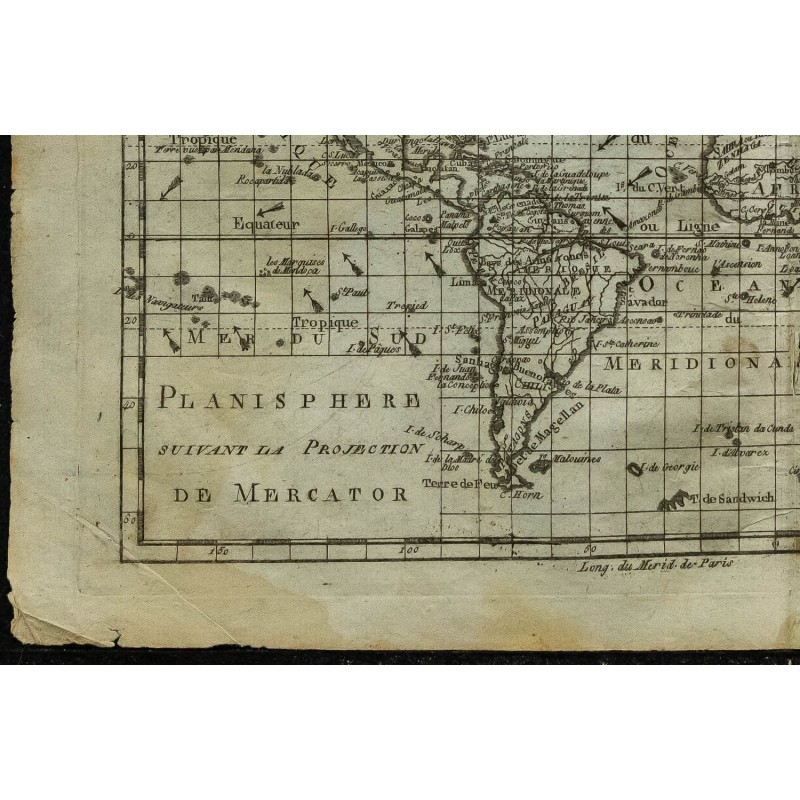 1784 - Planisphère suivant la projection de Mercator