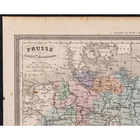 1860 - Carte de la Prusse et de la confédération germanique
