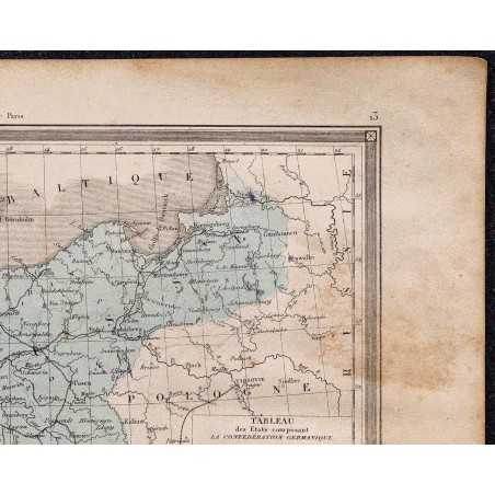 1860 - Carte de la Prusse et de la confédération germanique