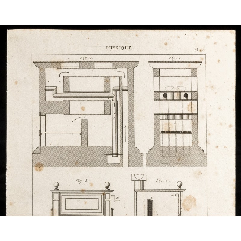 1852 - Plan de cheminée et chauffage - Physique