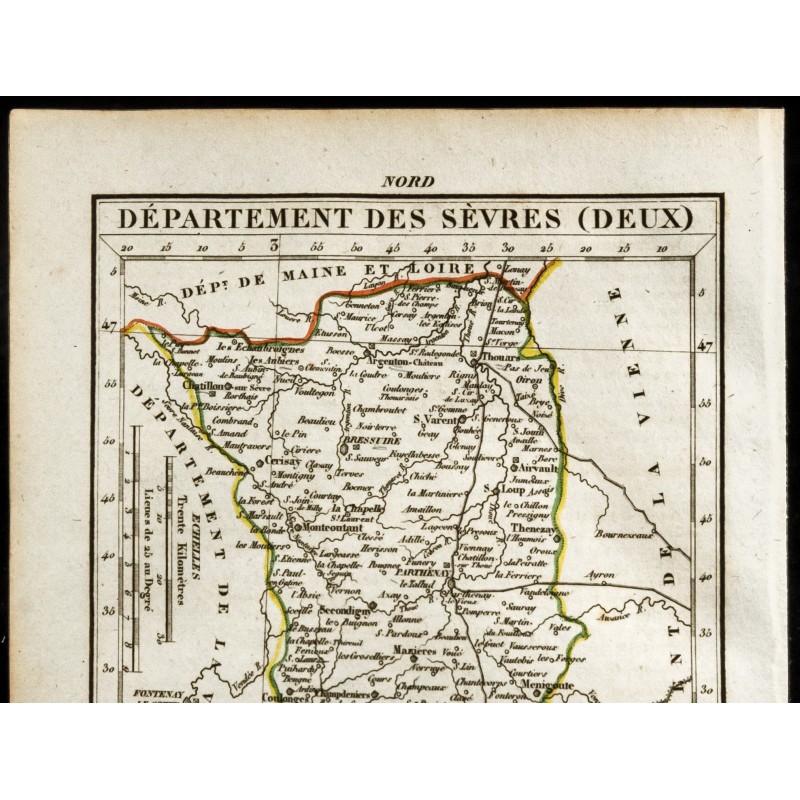 1823 - Carte du département des Deux Sèvres