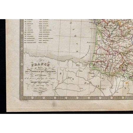 1838 - Carte de France (Province et départements)